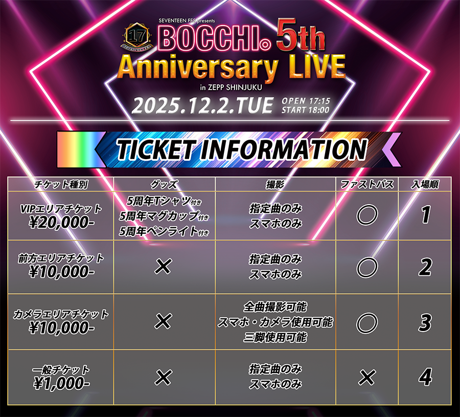 『BOCCHI。 5th Anniversary LIVE』開催決定!! | BOCCHI。オフィシャルサイト